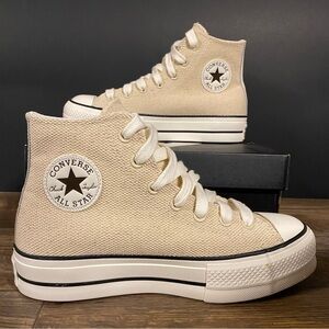 Converse | Shoes | Converse Chuck Taylor Tan Platform High Top Sneakers ...